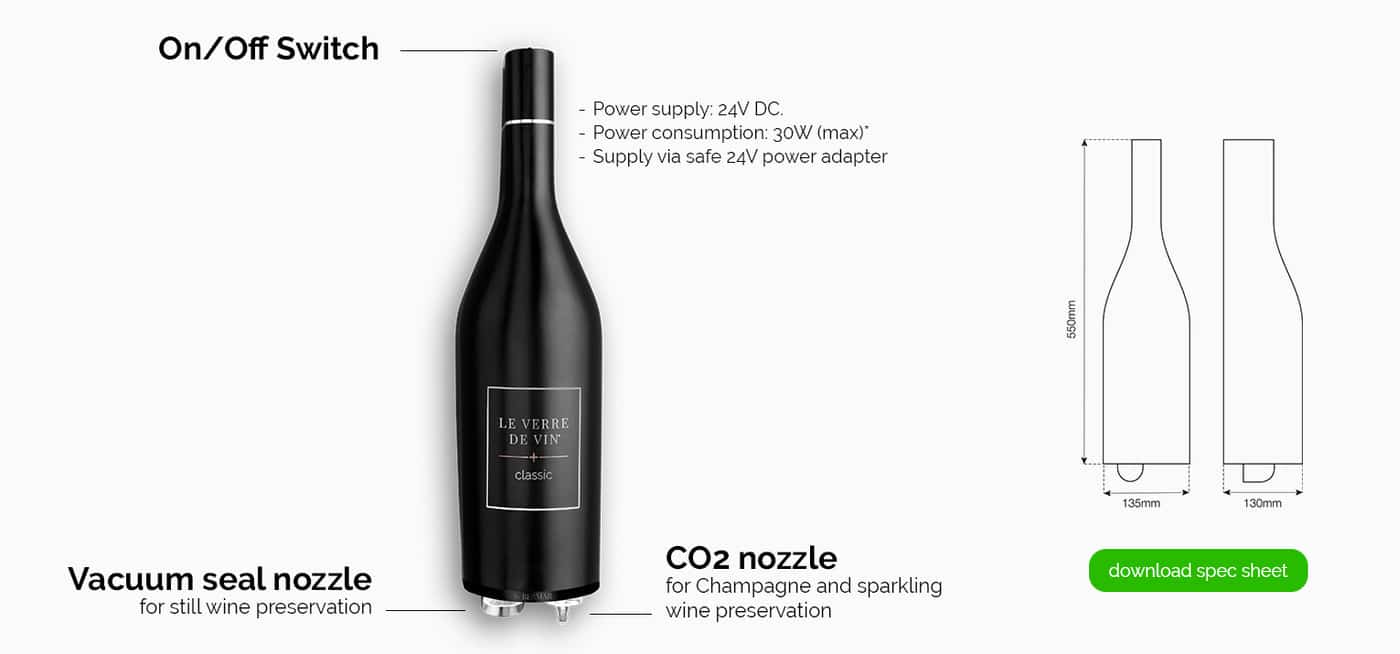 Le Verre de Vin + Classic | Wine Preservation Systems by Bermar