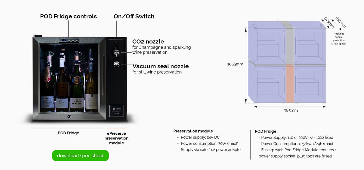 PODBAR + Quad | Wine Preservation Systems by Bermar